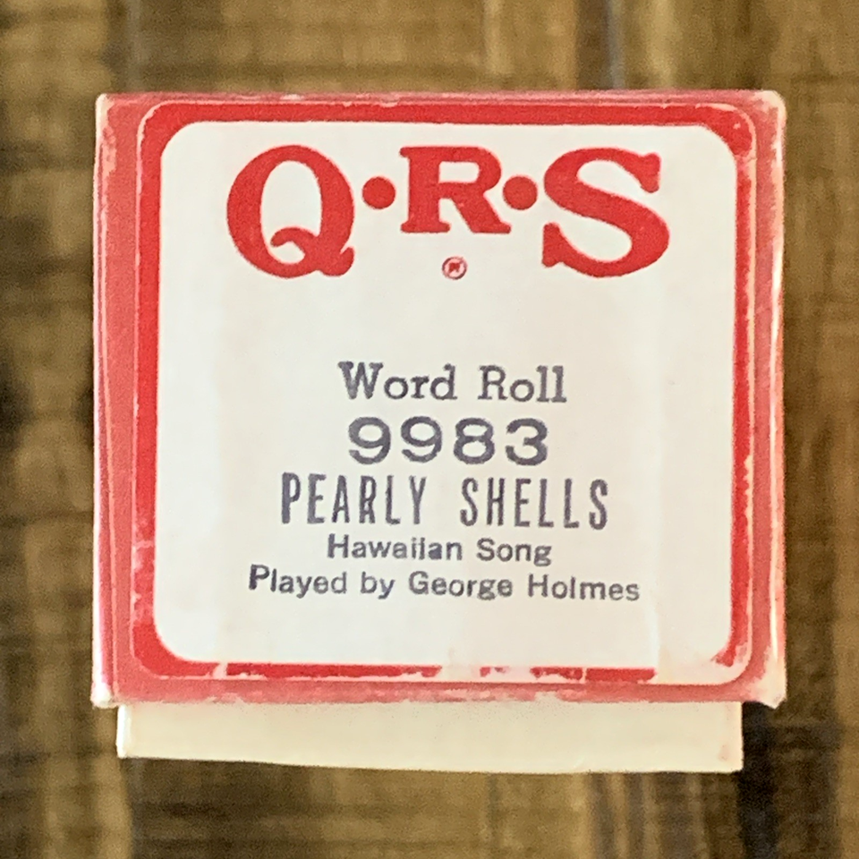QRS Piano Player Roll Pearly Shells Hawaiian Song 9983 Played by George ...
