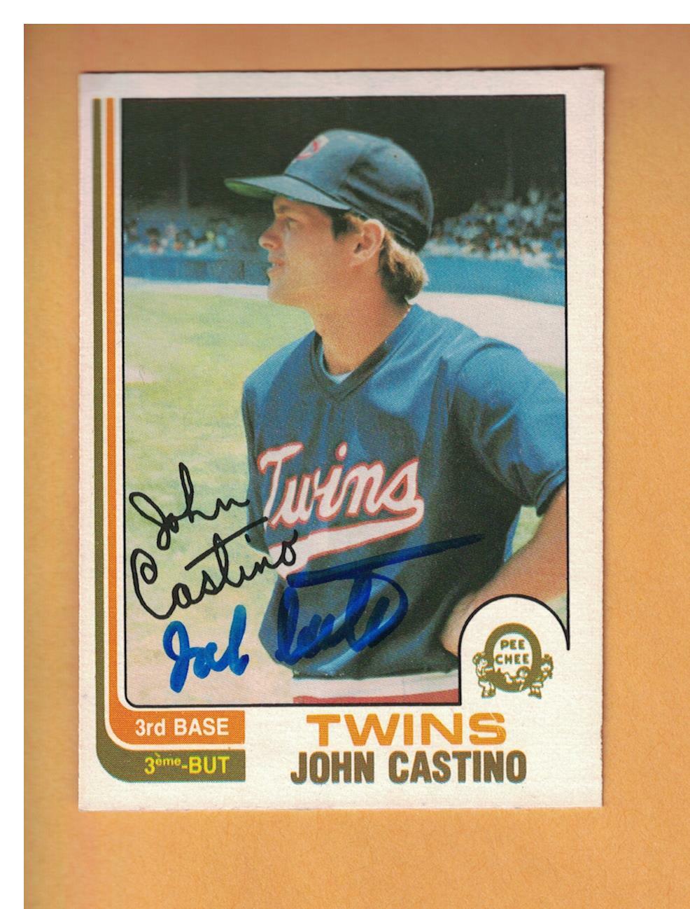 JOHN CASTINO AUTOGRAPHED 1982 O-PEE-CHEE BASEBALL CARD SIGNED MINNESOTA ...