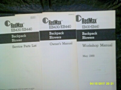 Used RedMax Set 3 Backpack Blower EB430 / EB440 Parts/ Owners ...