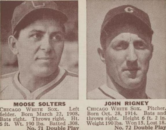 1941 Double Play - R330 Moose Solters, Johnny Rigney #71-72 (RC) for ...