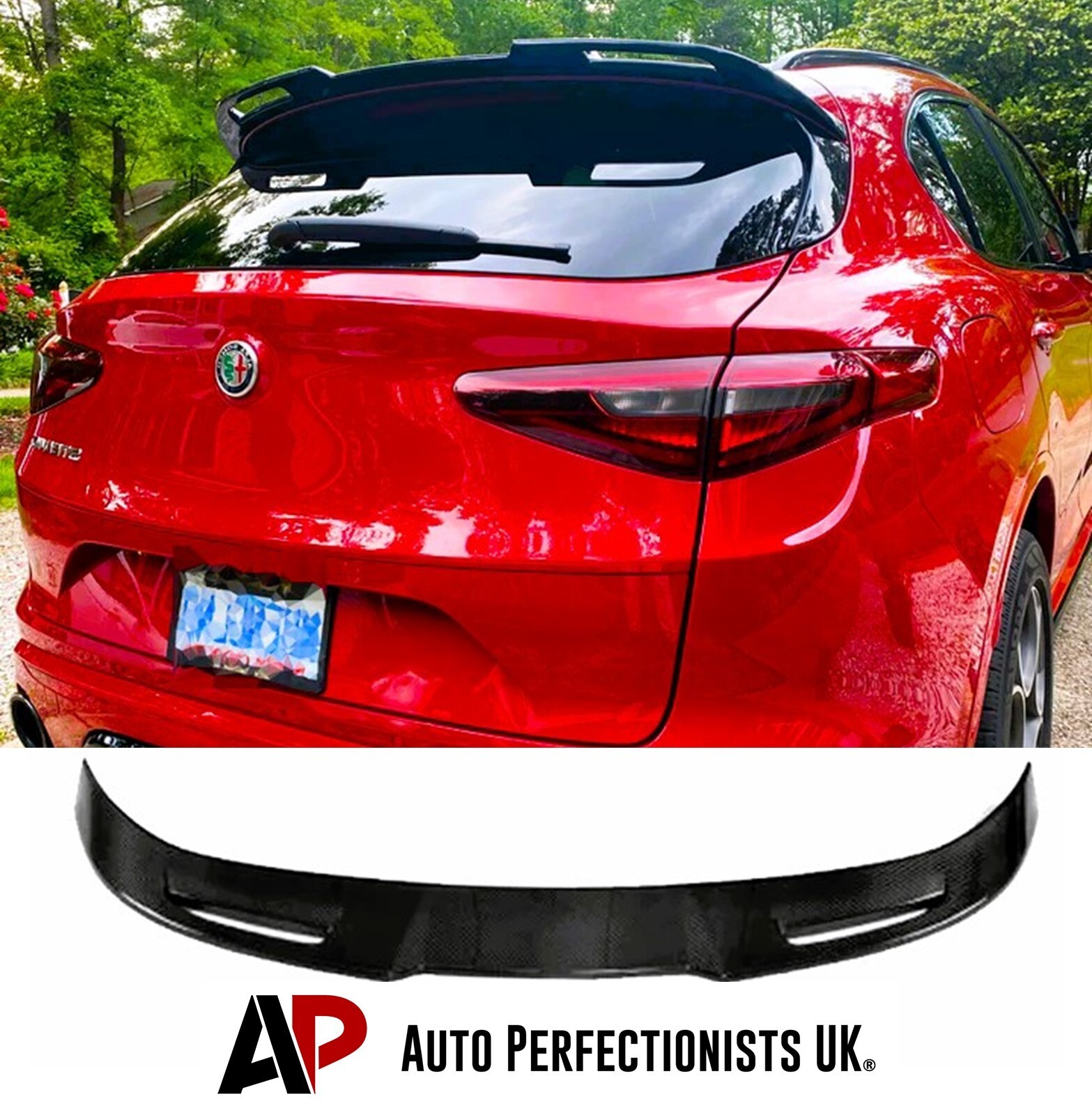 Alfa Romeo Stelvio Rear Gloss Black Roof Lip Spoiler Wing Body Kit 2017 ...
