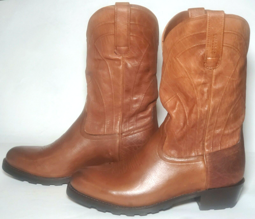 Tecovas Bandera Western Work Boots, Cognac Bison,Size 12(EE) Wide ...