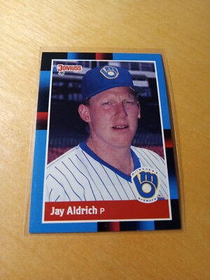 1988 DONRUSS #460 JAY ALDRICH Milwaukee Brewers Baseball Card, Pitcher ...