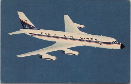 Vintage DELTA AIRLINES Advertising Postcard "Convair 880 Jetliner ...