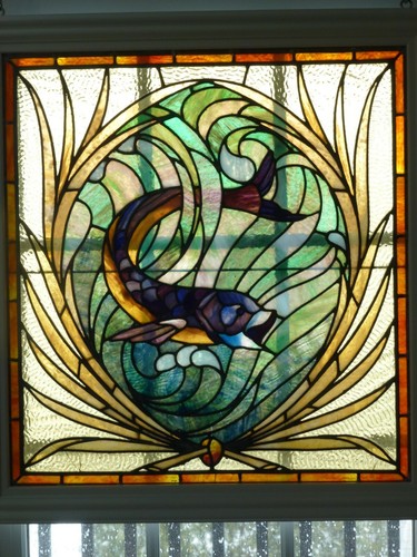 Antique Stained Glass Window 31" X 29" | eBay