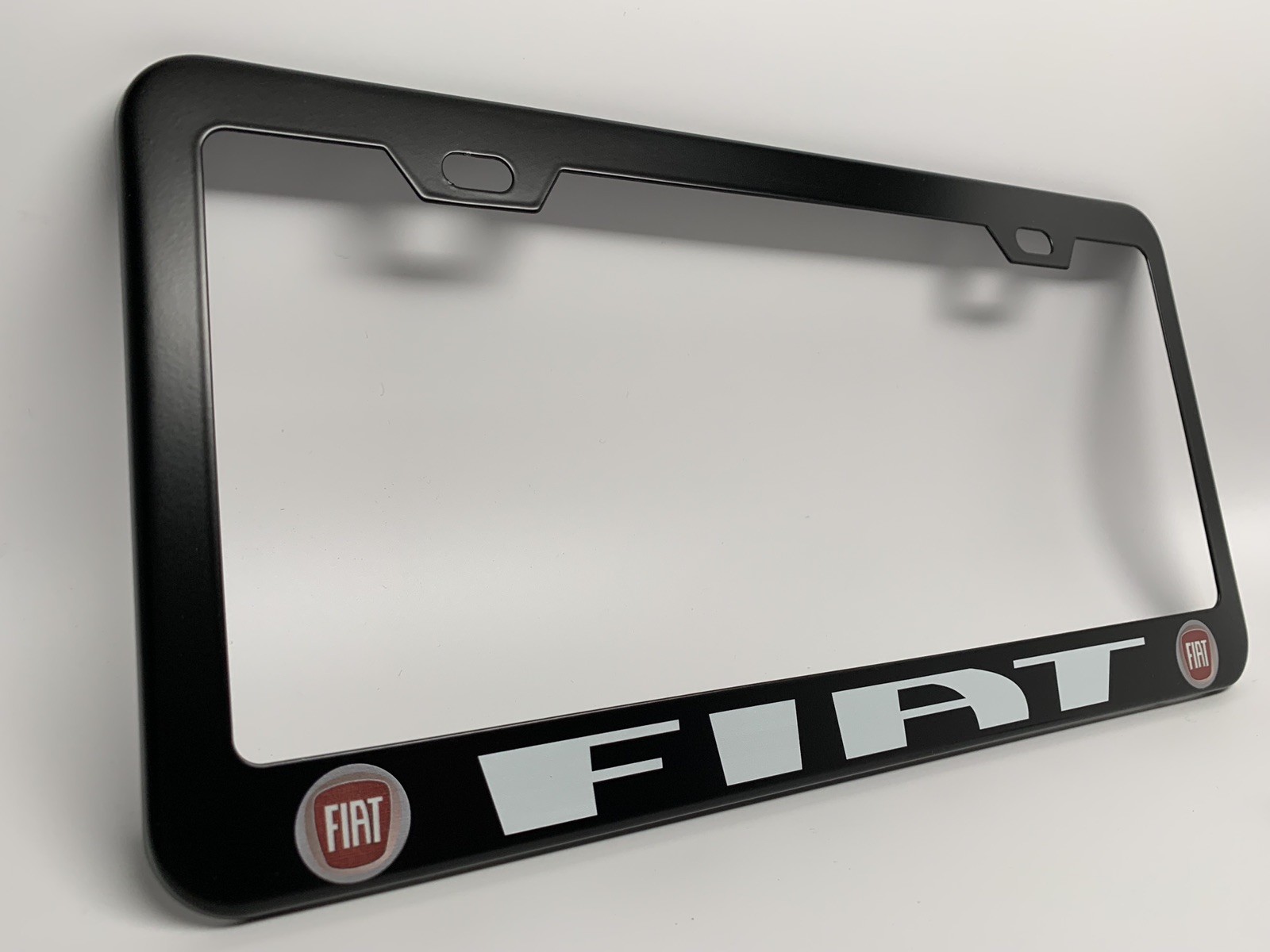 Black "FIAT" License Plate Frame, Custom Made of Powder Coated Metal | eBay