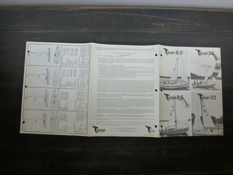 Tanzer original factory sailboat brochure | eBay