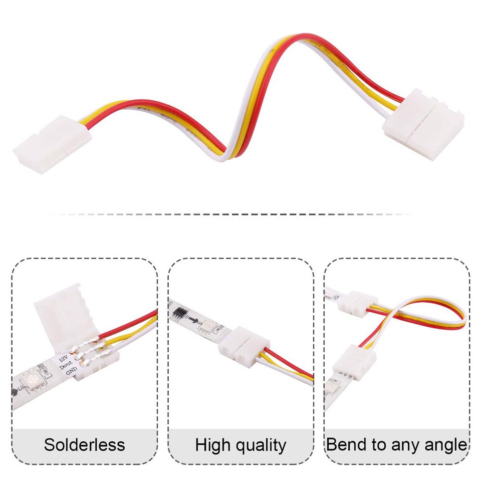 2/3/4/5/6pin LED Strip RGBW RGB CCT Adapter Clip Connector Wire ...
