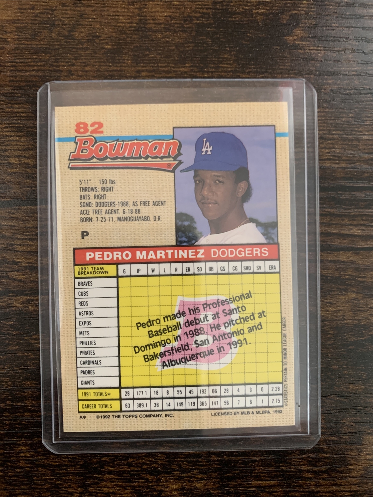 1992 Bowman Pedro Martinez Rookie Card RC #82 Plus LEAF RC And Upper ...