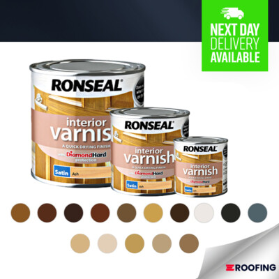 Ronseal Diamond Hard Interior Varnish Various Colours & Sizes Available ...