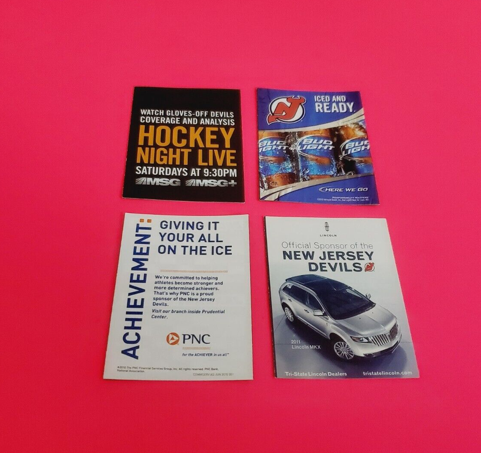 2010/11 Pocket Schedule Lot of 4 New Jersey Devils Schedules Different ...