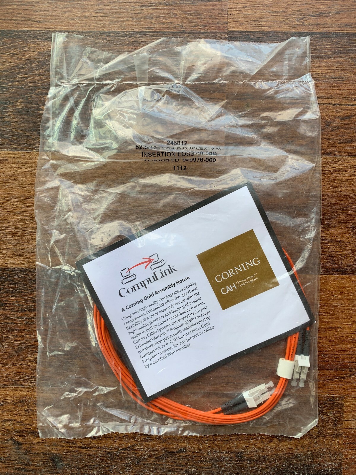 Corning Compulink 246812, LC to LC, 62.5/125 Fiber Optic Patch Cable ...