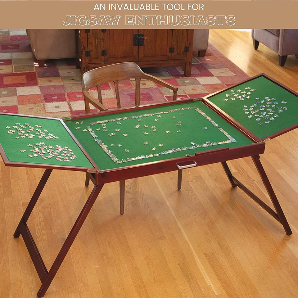 Fold-And-Go Wooden Jigsaw Table - Folding Jigsaw Puzzle Table - Puzzle ...