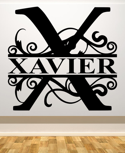 FANCY LETTER "X" PERSONALIZED w/ NAME CAR WALL VINYL DIE CUT DECAL 9 ...
