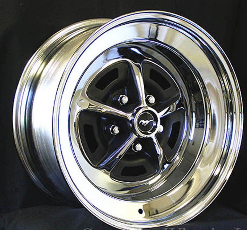 New! Mustang Magnum 500 Wheels 15x7 Set of Complete W/ Caps and Lug ...