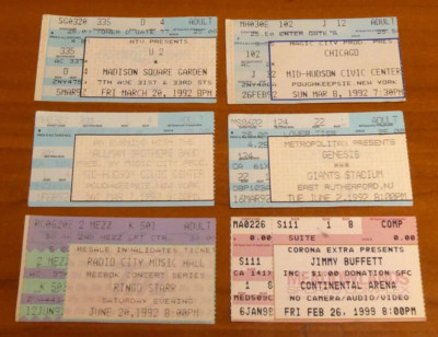 6 Rock Show Ticket Stubs U2 Alman Bros Chicago Genesis Ringo Starr ...