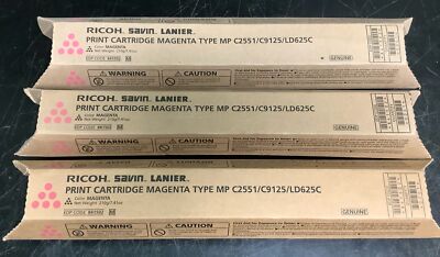 Lot of 3 Ricoh Savin Lanier Print Cartridge Magenta Type MP C2551 ...