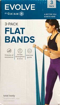 Evolve By Gaiam 3 Pack Flat Bands 3 Levels of Resistance Exercise ...