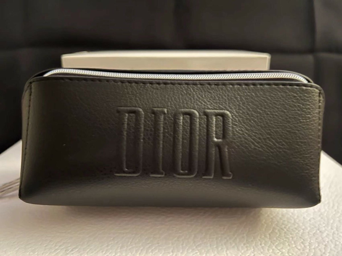 Dior Black Makeup Pouch in box - Faux Leather New! Approx Dior Black Makeup Pouch in box - Faux Leather New! Approx