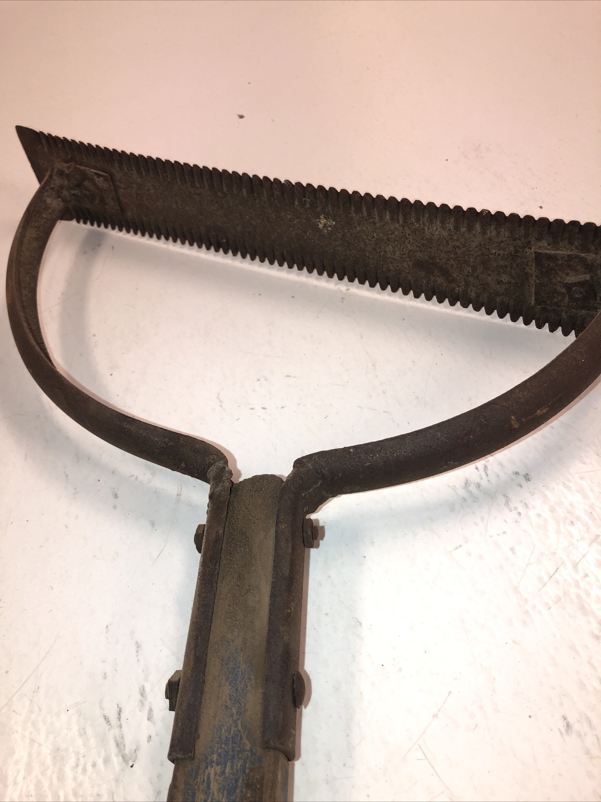 Vintage Weed Grass Trimmer Sling Blade Wood Handle Rustic Sickle Wacker ...