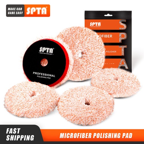 SPTA 5Pcs 5 Inch 125mm Polishing Buffing Microfiber Pads Set For Waxing ...