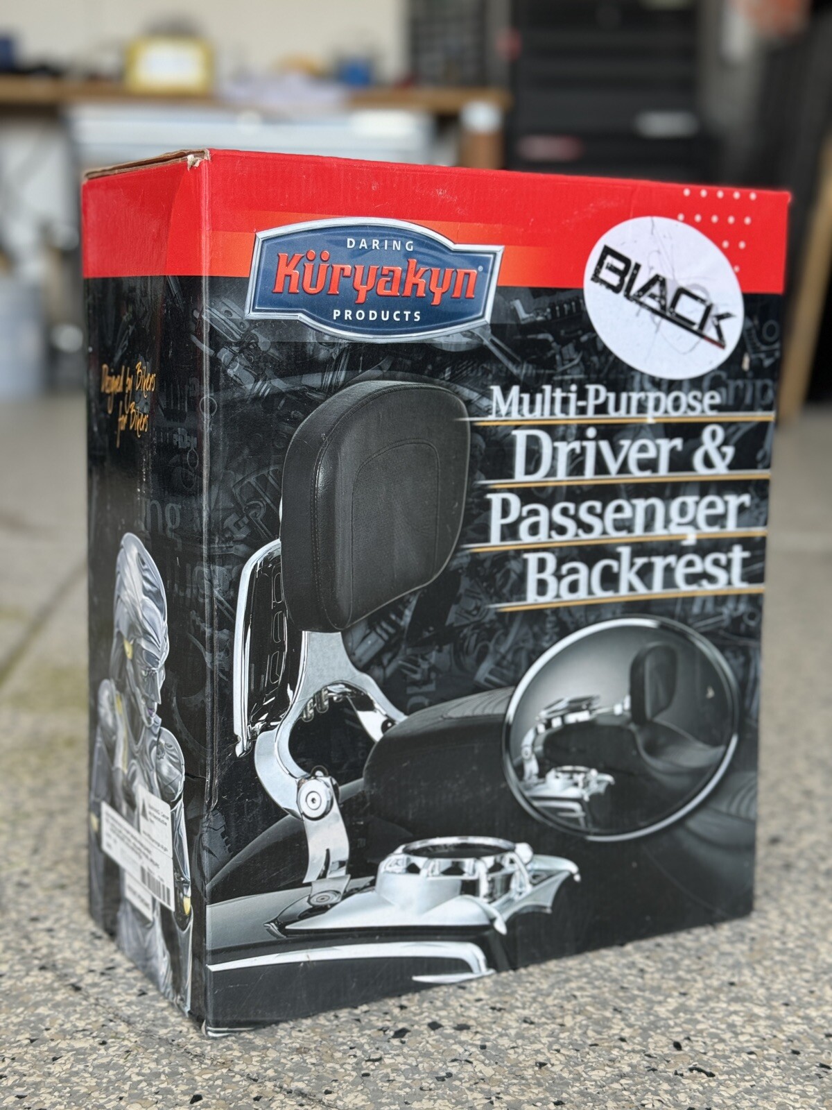 Kuryakyn 1661 Multi-Purpose Driver or Passenger Backrest - Black ...