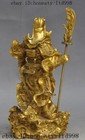 10" chinese brass guan gong guan yu Generals Hold Broadsword Stand ...