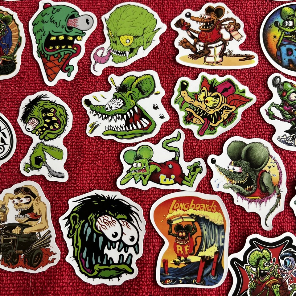 🔥 61 Rat Fink Mouse Ed Big Daddy Roth Hot Rod Art Vinyl Decal Sticker ...