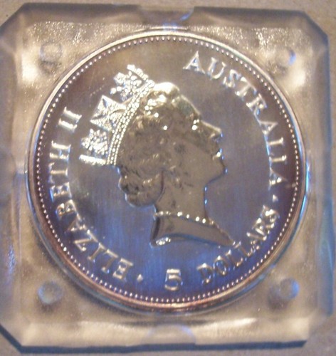 🌟 1990 $5 Australia Perth Mint 1 oz .999 Silver Kookaburra Australian ...