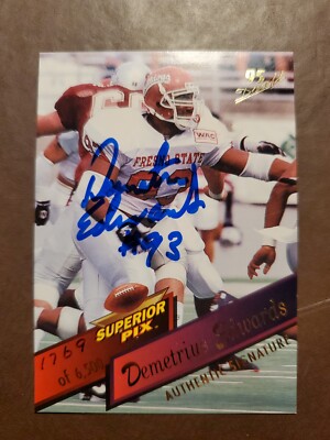 1995 Superior Pix Autograph Demetrius Edwards 1769/6500 Fresno St ...