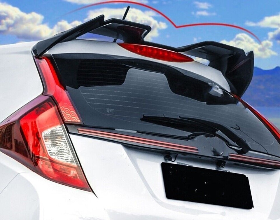 Glossy Black Yofer Roof Trunk Rear Wing Spoiler Lip For Honda Fit GK5 ...