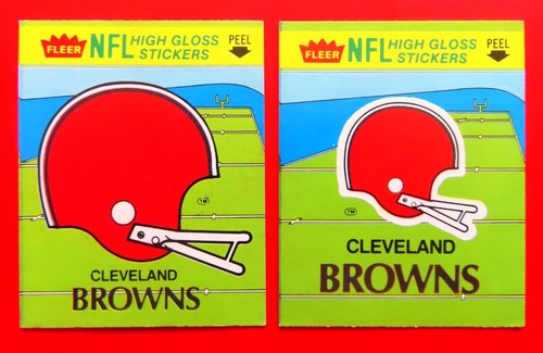 1981 Fleer NFL High Gloss Sticker: CLEVELAND BROWNS x 2 .. Excellent ...
