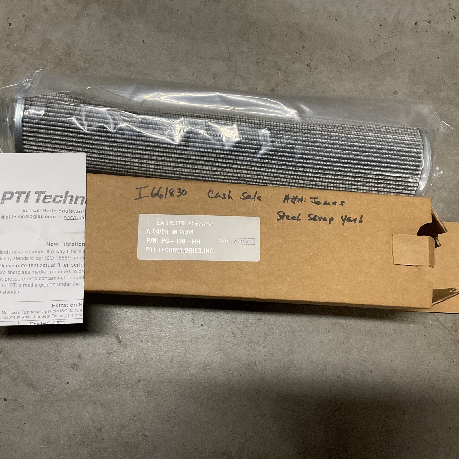 NEW OLD STOCK! PTI TECHNOLOGIES FILTER PG-120-HH | eBay