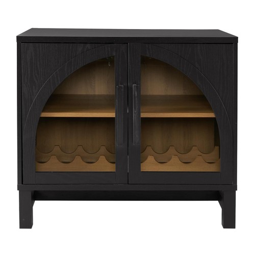 Elegant Juliet Wooden Arched 2 Glass Door Display Cabinet Console With ...