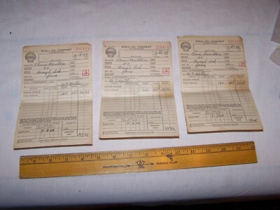Three 1948 SHELL OIL COMPANY Invoice Receipts | eBay