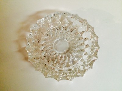 Vintage Crystal Diamond Pattern Cut Glass Ashtray | eBay
