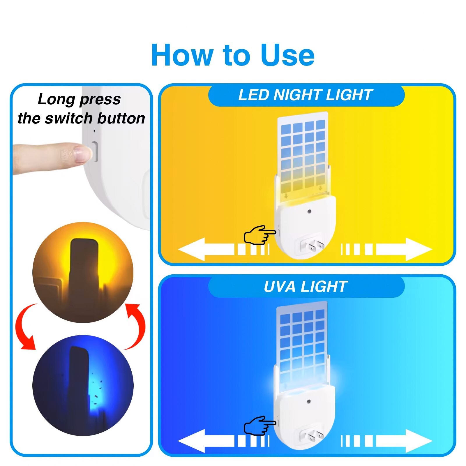 Flying Insect Trap Mosquito Catcher Killer UV Night Light Lamp Plug In ...
