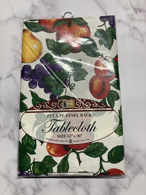 Better Homes PEVA Flannel Back Fruit Grape Kitchen Tablecloth | eBay
