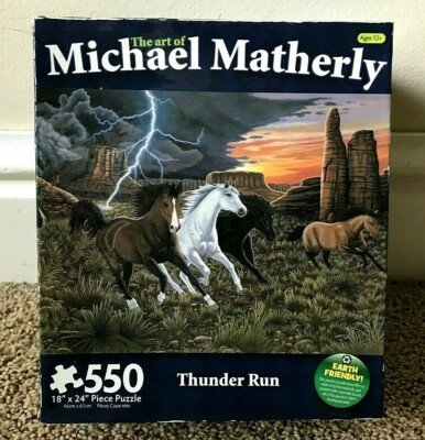 "THUNDER RUN" Michael Matherly Horses Karmin Puzzle 550 Pieces New ...