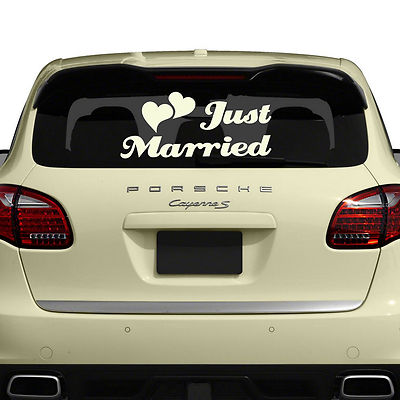 Just Married - Vinyl Decal Bumper Sticker Infinity Love Quote Wedding ...