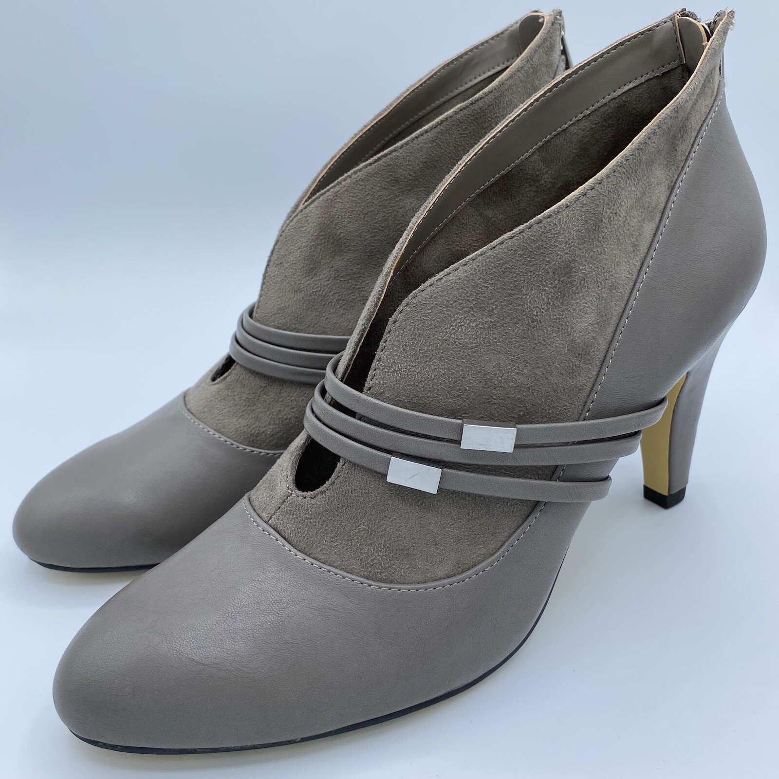 Bella Vita Noemi II Ankle Boots Stone Gray High Heels Suede Dress Shoes ...