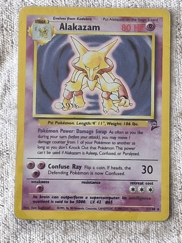 Pokémon Alakazam Holo Rare Base Set 2 Unlimited 1/130 GD English | eBay UK