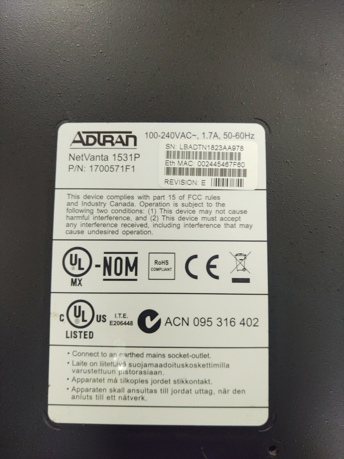 ADTRAN NetVanta 1531P 12-Port Poe Network Switch - Blue (1700571F1) for ...