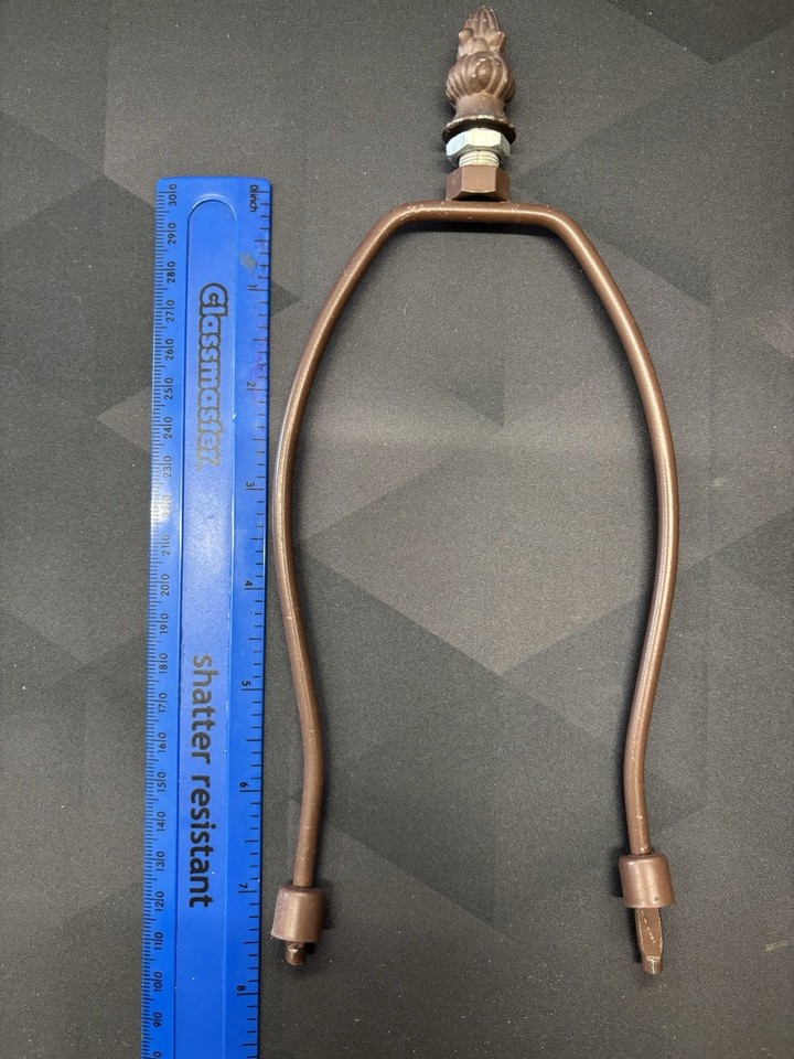 Tiffany Style Lampshade Harp Antique Brass Shade Carrier Gimble Holder ...