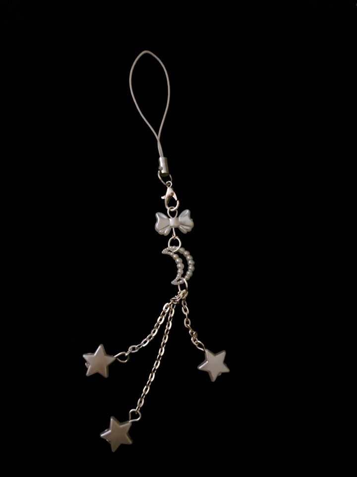 Cool And Spicy Girl Power Keychain For Phone Charm In White With A Bow ...