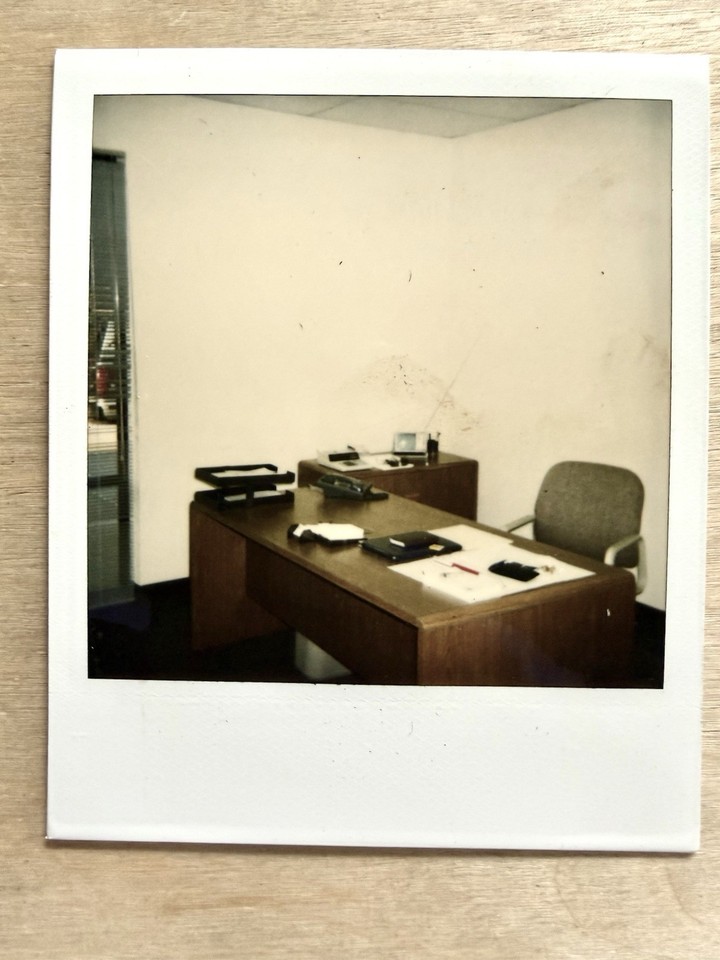 Depressing 1980s Office Desk Interior Abstract VTG Photo POLAROID Weird ...