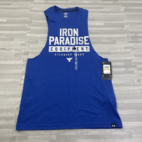 Under Armour Project Rock Tank Top Men Small Iron Paradise Gym Training ...