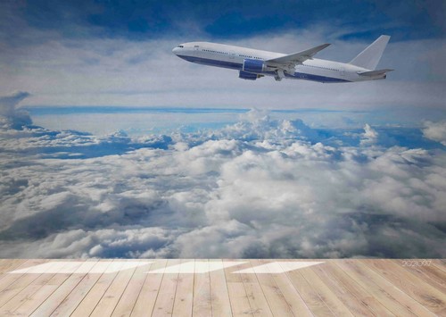 3D Aircraft Clouds Wallpaper Wall Mural Removable Self-adhesive Sticker ...