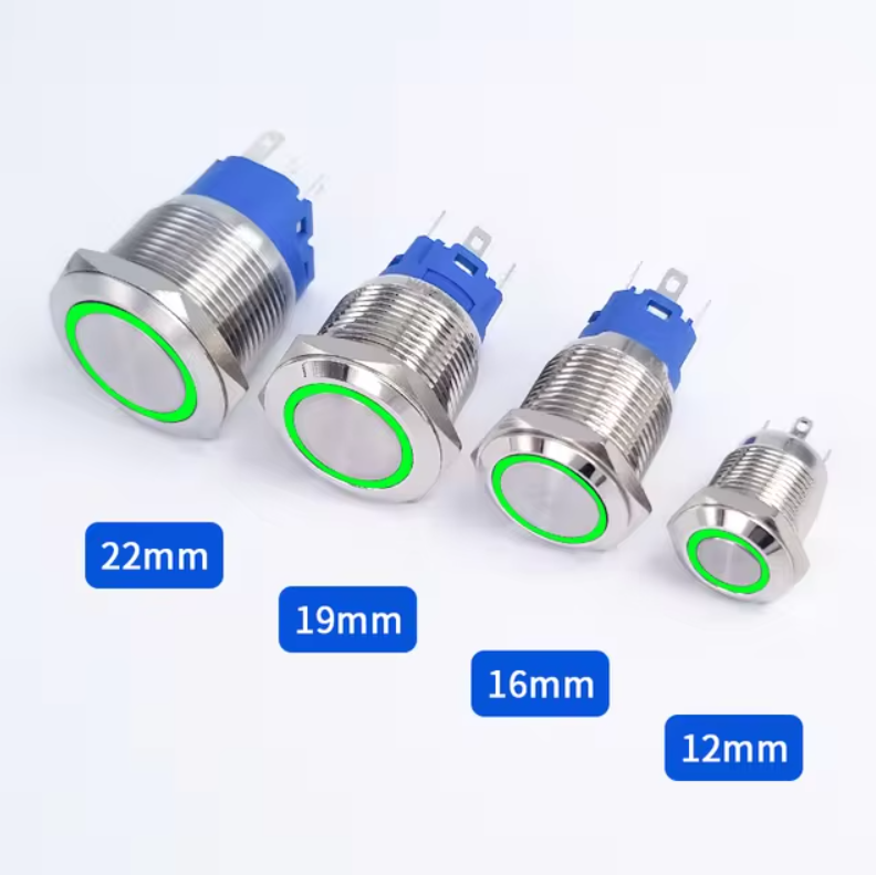 Metal Push Button Momentary Latching Switch Waterproof Power LED Boat ...