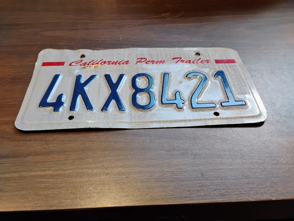 California License Plate Perm Trailer 4KX8421 | eBay